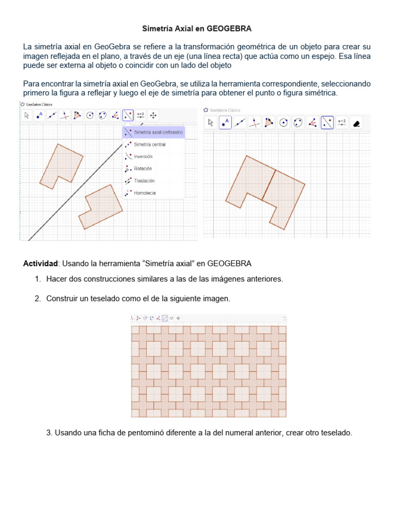Simetría Axial en GeoGebra | PDF