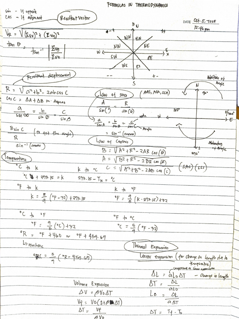 Thermo Formulas Lawlaw | PDF