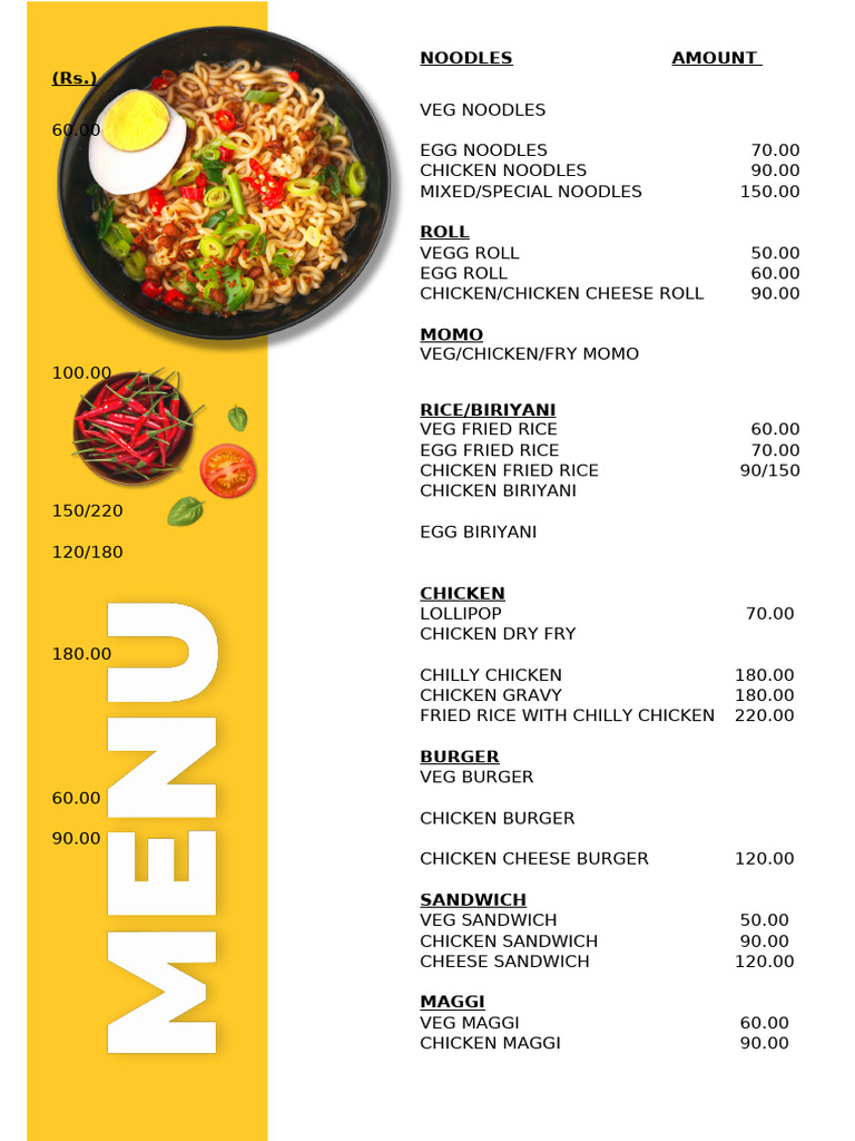 Menu Card | PDF