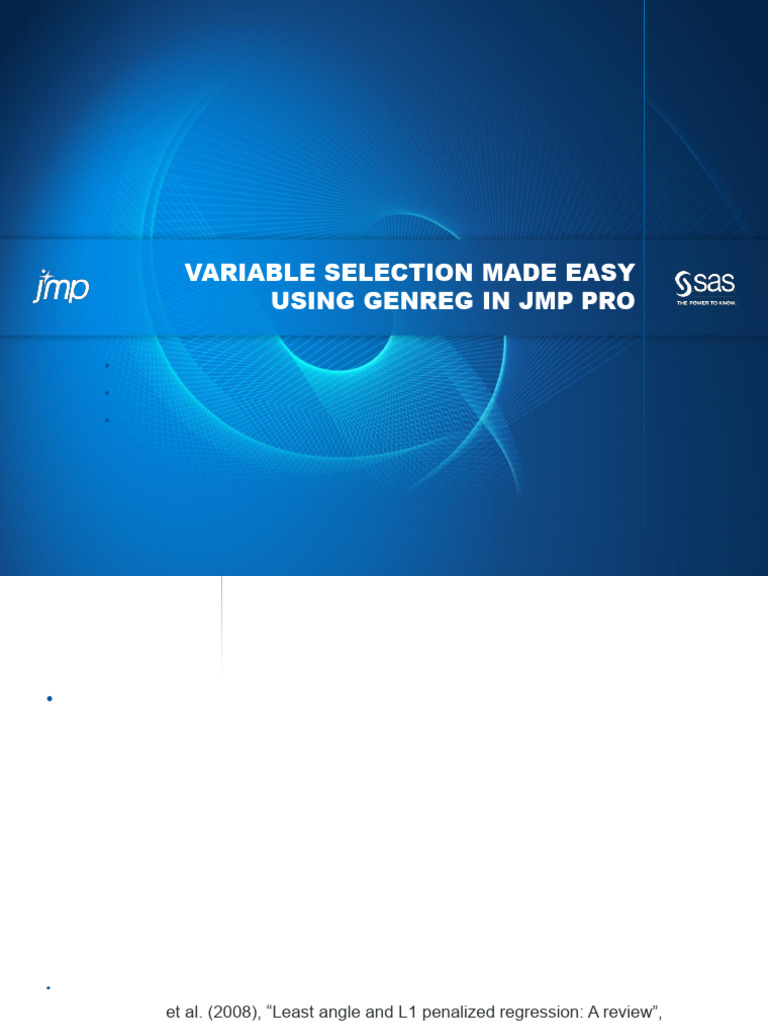 Easy Variable Selection in JMP Pro | PDF | Akaike Information Criterion | Cross Validation ...