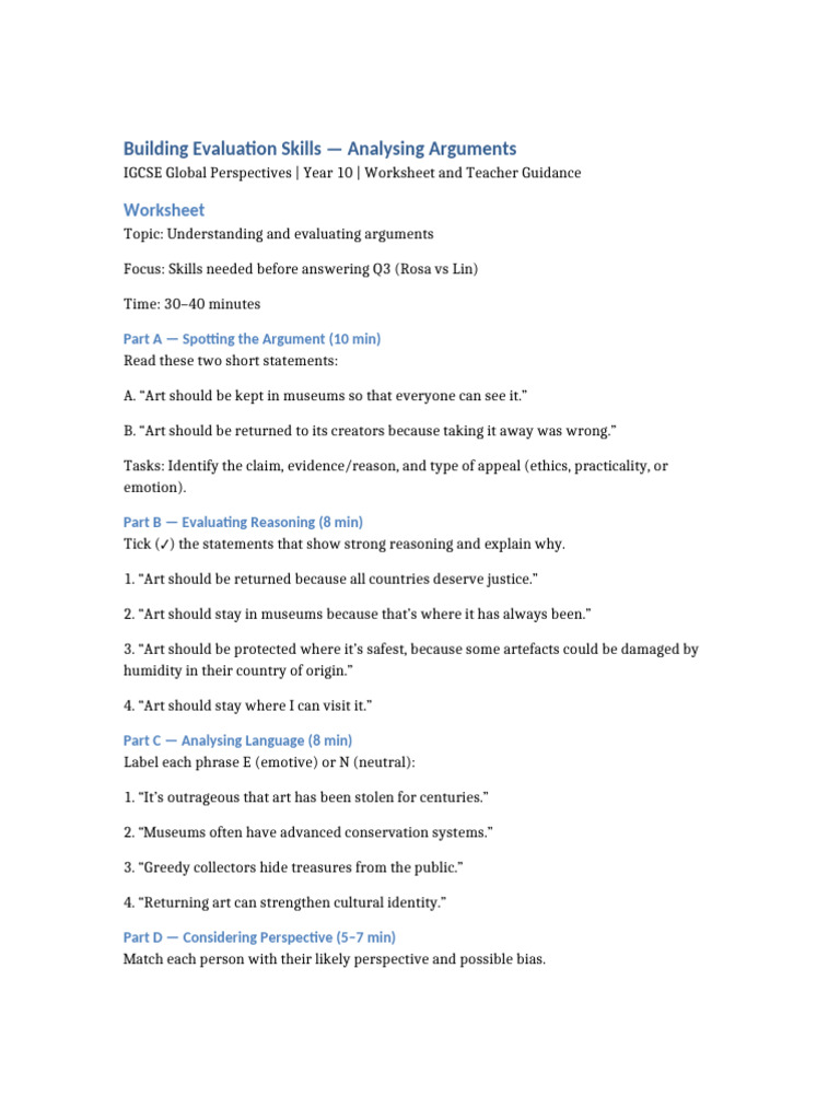 Evaluating Arguments in Art Ownership | PDF | Argument | Reason