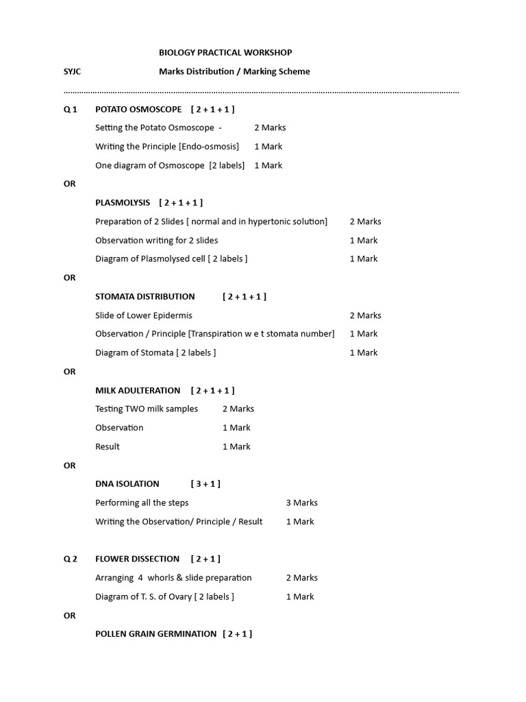 SYJC Biology Practical Workshop Guide | PDF | Branches Of Botany | Plants