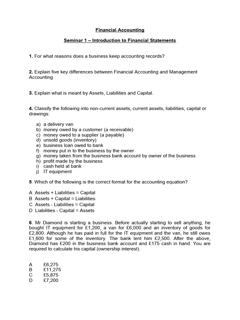 FA Seminar 1 Introduction To Financial Accounting Updated - Tagged ...
