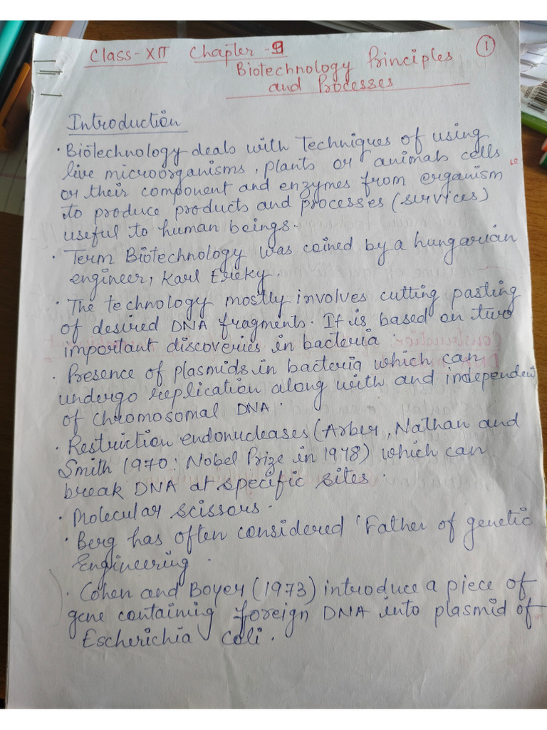 Class 12 Biology Chapter 9 Biotechnology | PDF