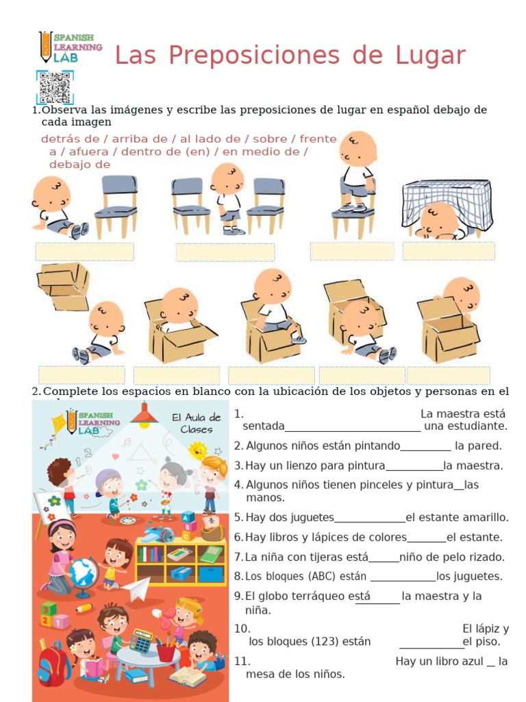 Preposiciones de Lugar en Español | PDF