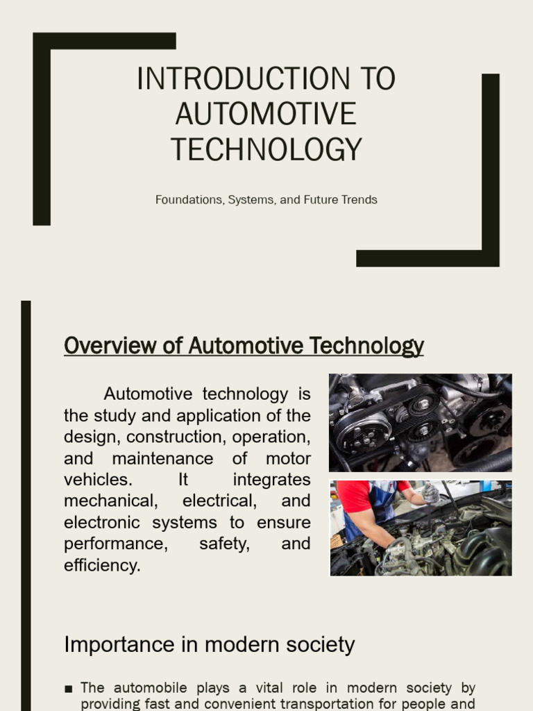 Introduction to Automotive Technology | PDF | Car | Engines