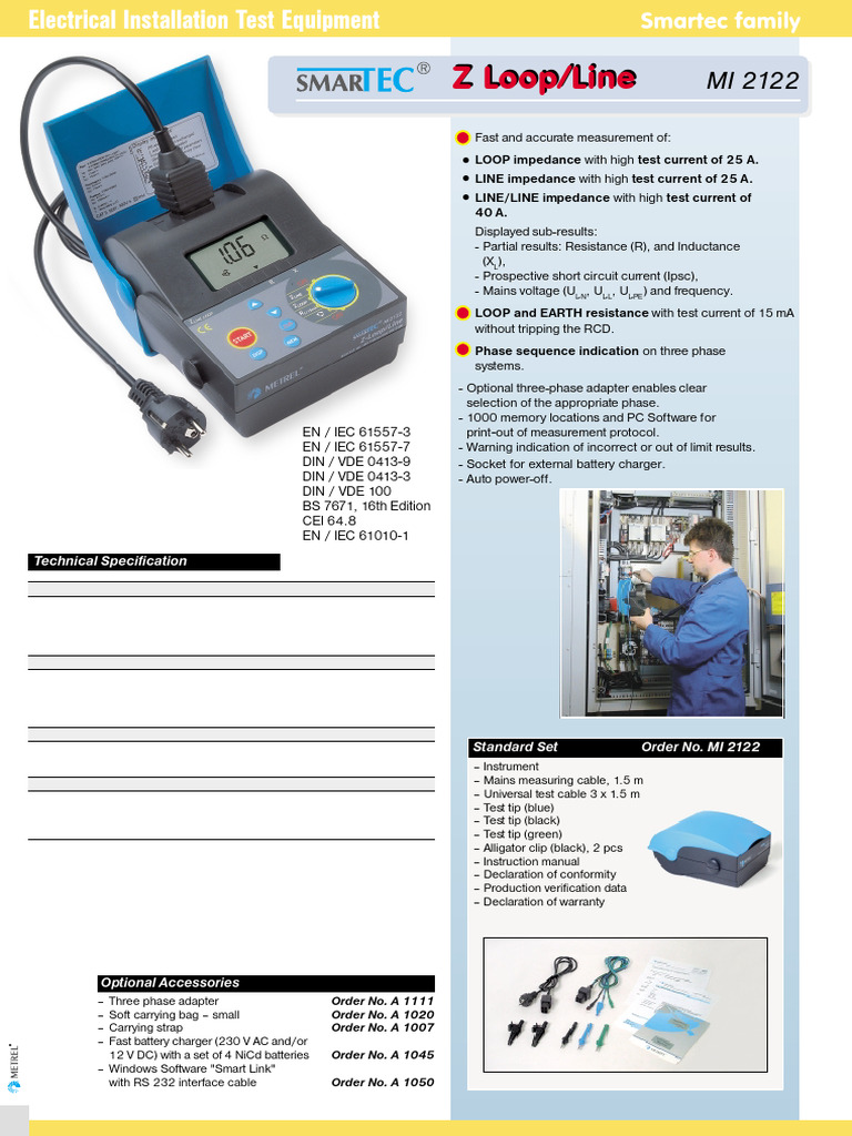 Metrel MI2122 Loop Tester | PDF | Mains Electricity | Manufactured Goods