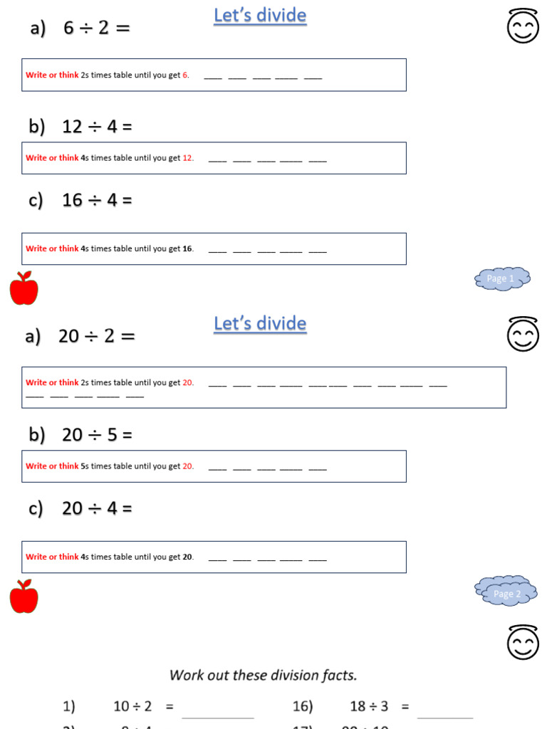 Division and Multiplication Practice Worksheets | PDF
