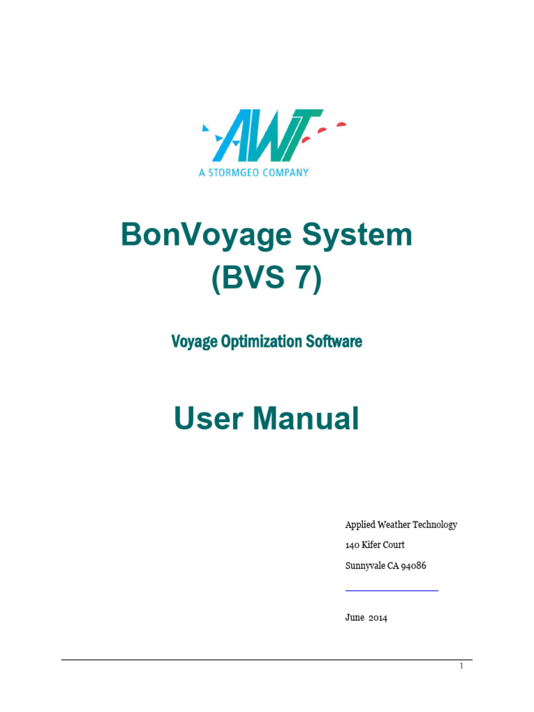 BVS 7 Voyage Optimization User Manual | PDF | Weather Forecasting ...