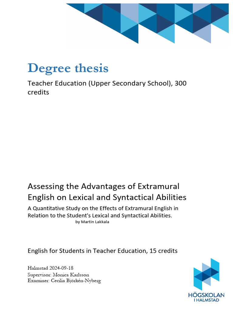 Impact of Extramural English on L2 Skills | PDF | Vocabulary | Second ...