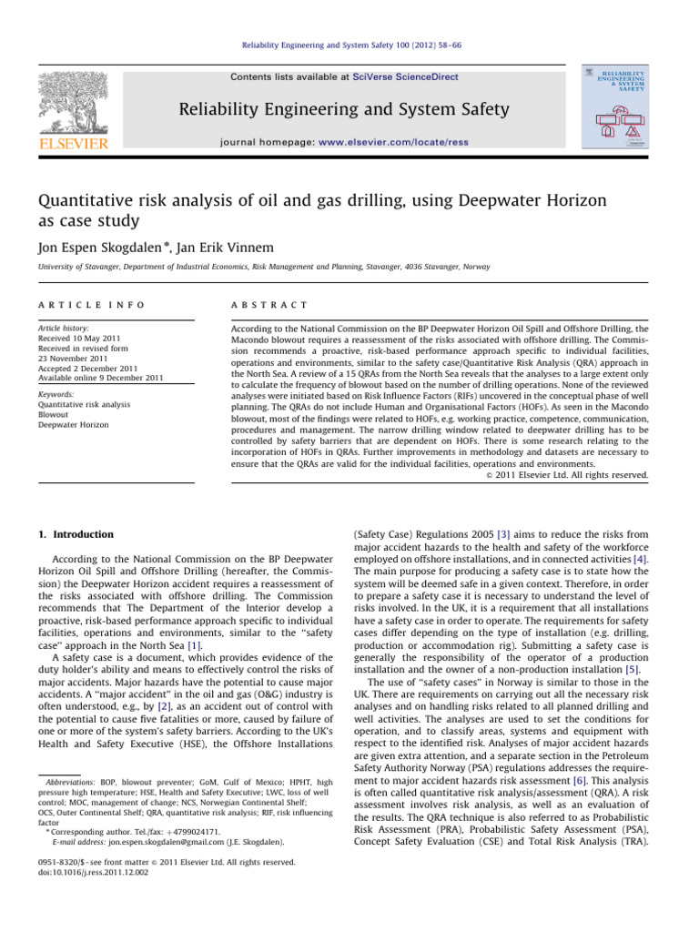 Quantitativeriskanalysisofoilandgasdrilling, Using Deepwater Horizon ...