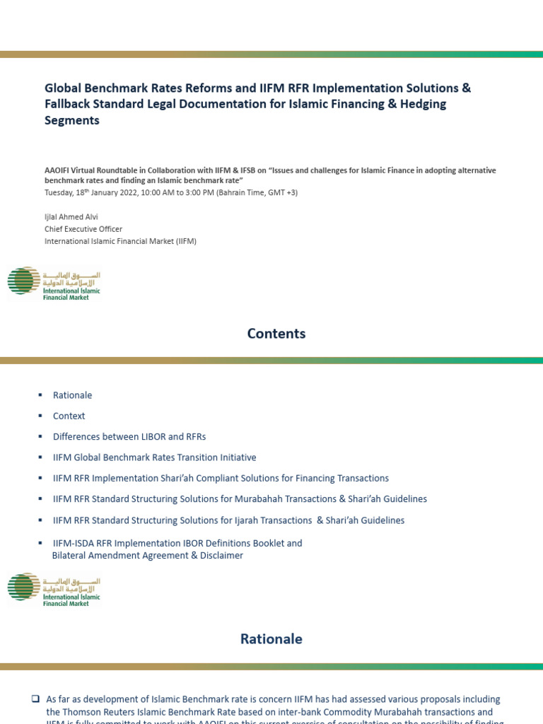 IIFM AAOIFI RT Presentation | PDF | Libor | Islamic Banking And Finance