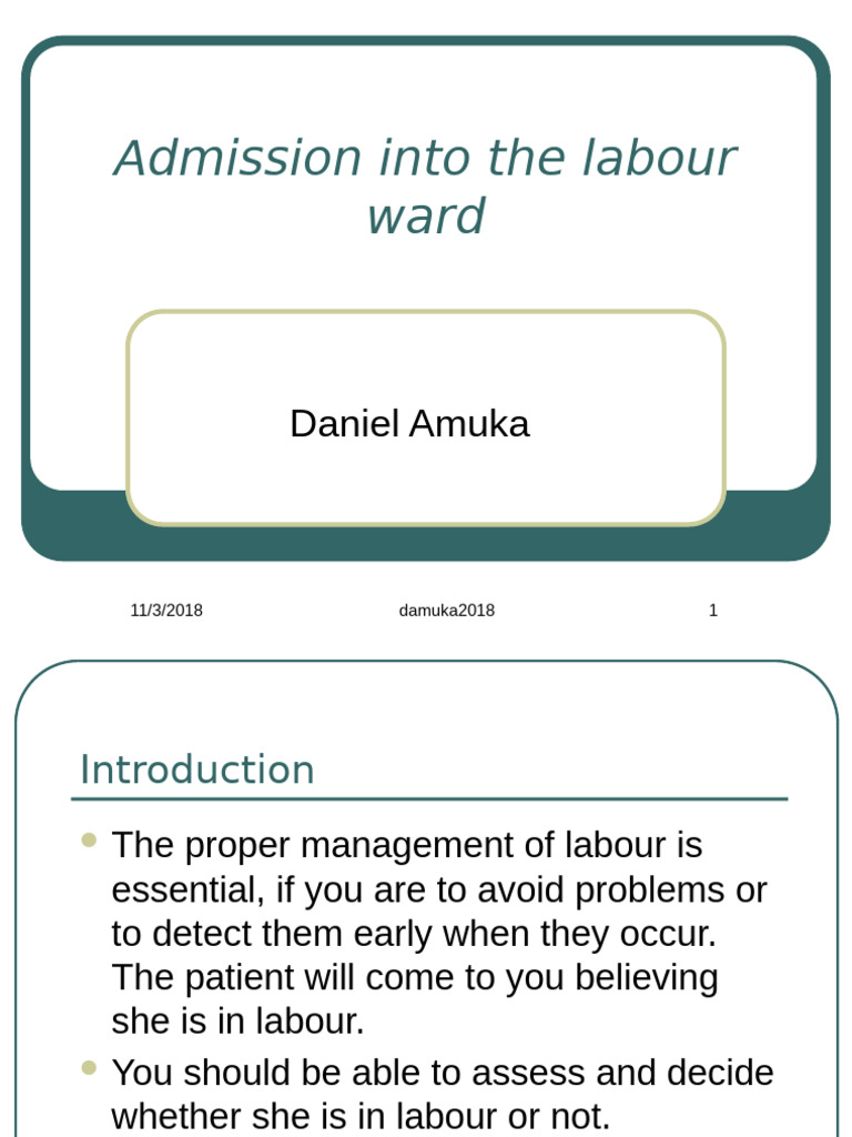 Labour Ward Admission Guidelines | PDF | Childbirth | Human Pregnancy