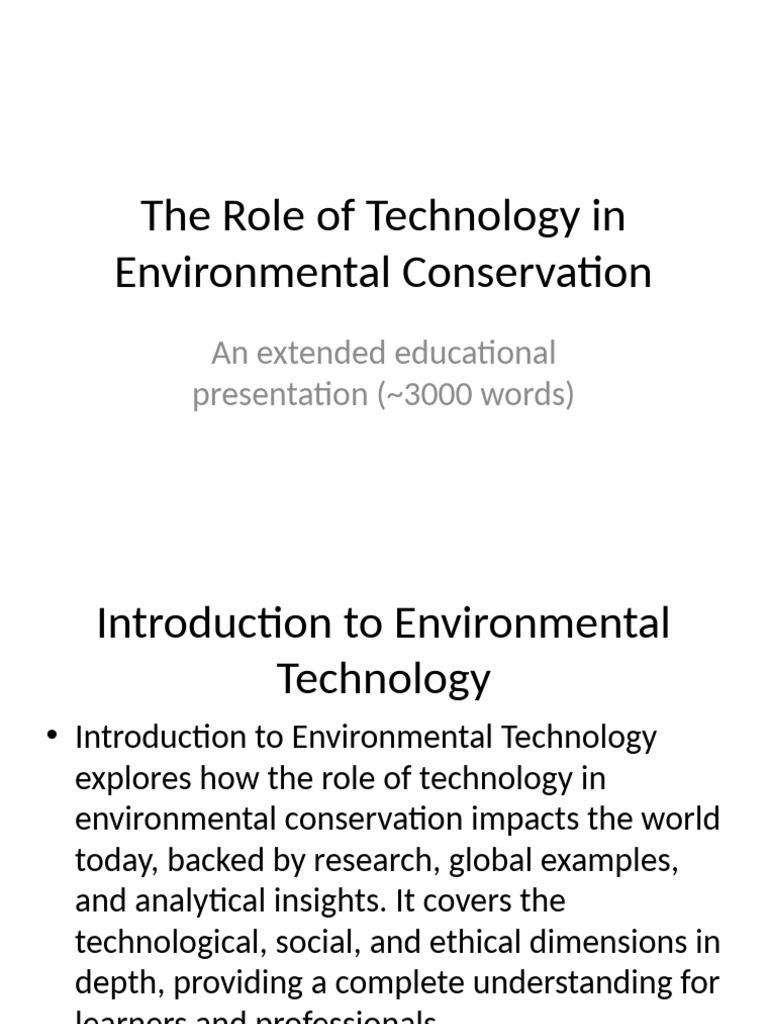 The Role of Technology in Environmental Conservation | PDF ...