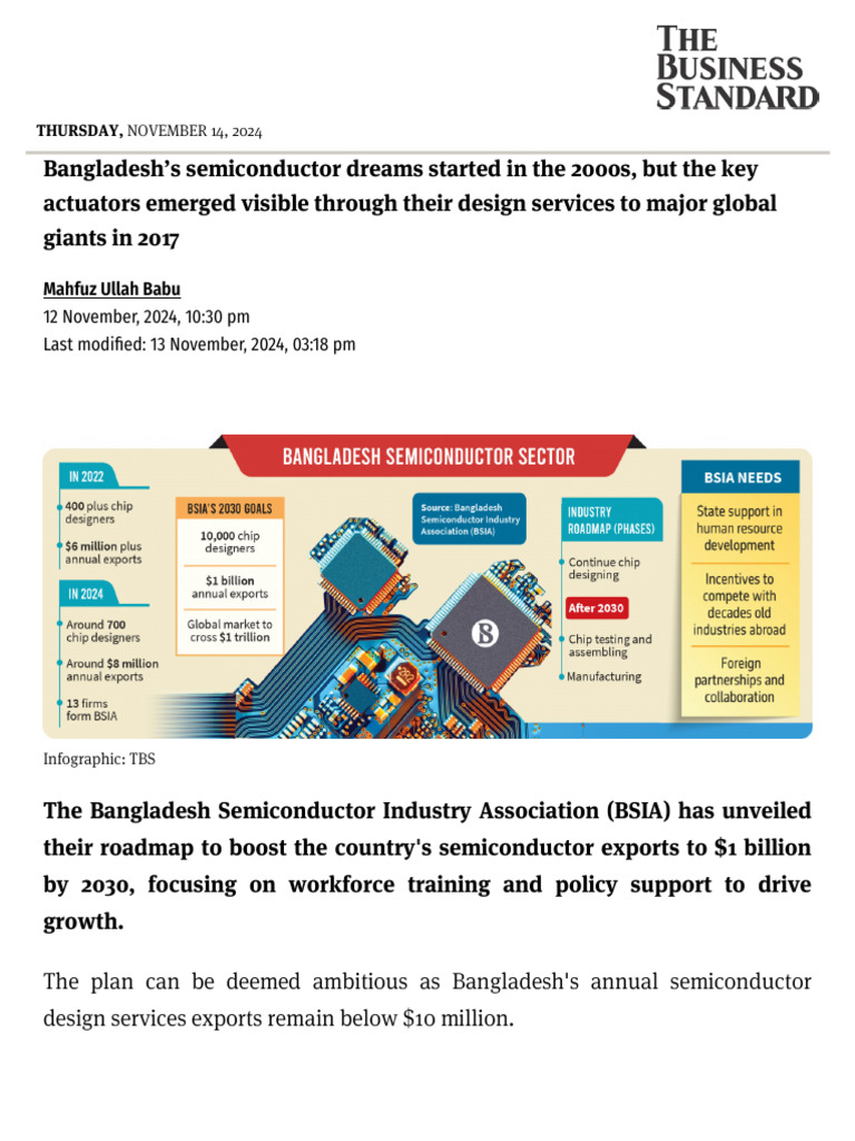 Semiconductor Plan Bangladesh | PDF | Integrated Circuit | Very Large ...