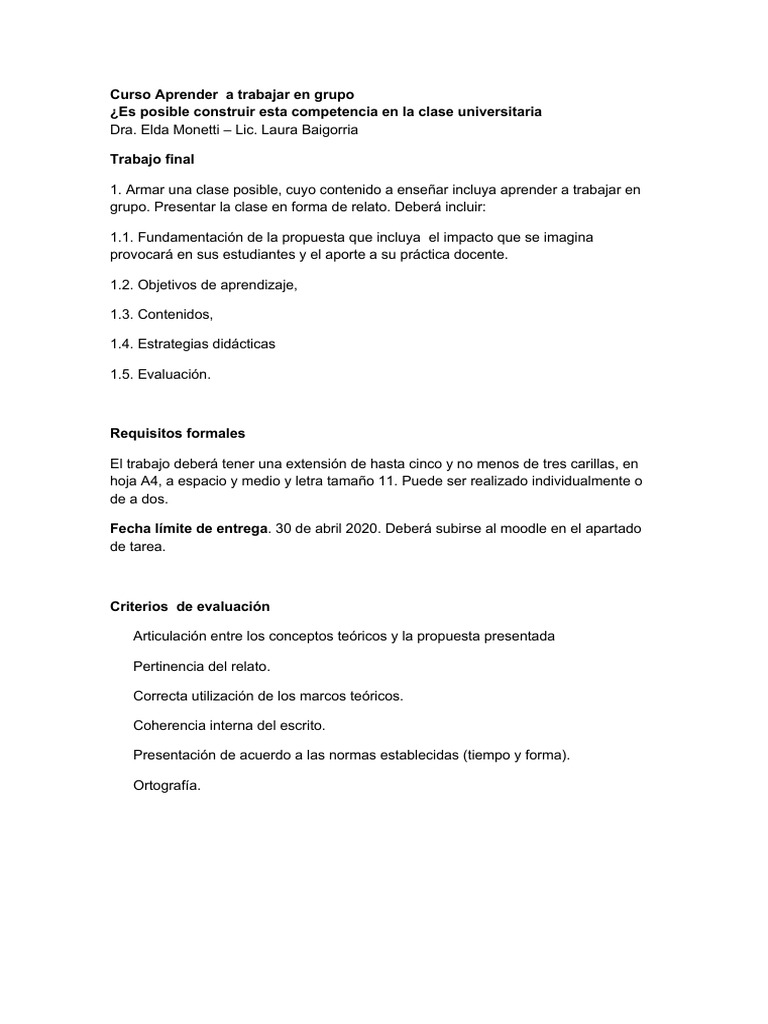 Curso de Trabajo en Grupo en Clase | PDF