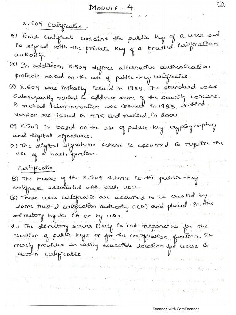 Cryptography Module 4 Notes | PDF