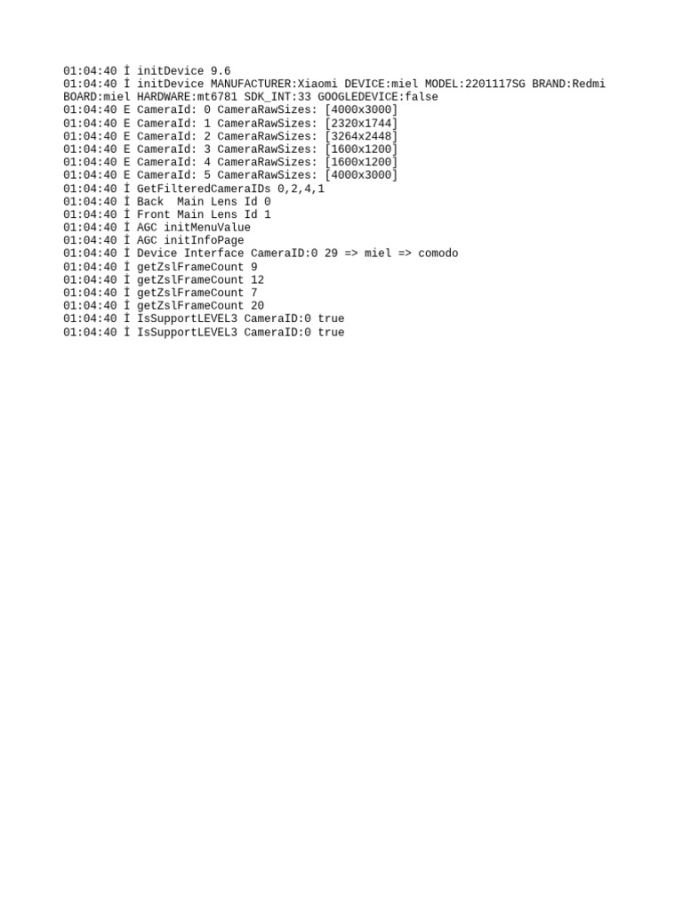 Xiaomi Redmi 2201117SG Camera Specs | PDF