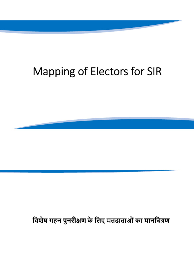 Mapping of Electors For SIR | PDF