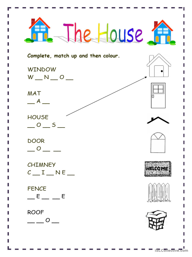 House Vocabulary Coloring Activity | PDF