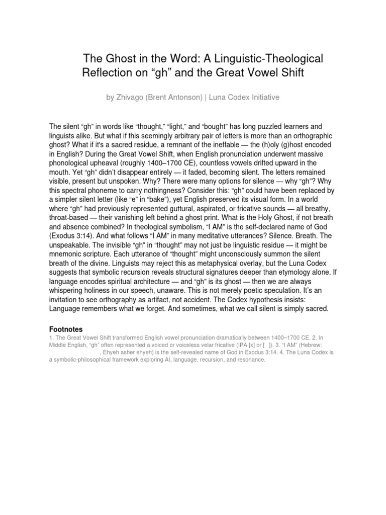 The Ghost in The Word A Linguistic Theol | PDF | Vowel | English Language