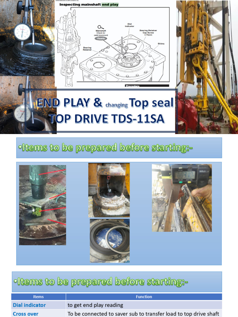 Top Drive End Play Adjustment - 250731 - 113451 - 250731 - 150236 | PDF ...