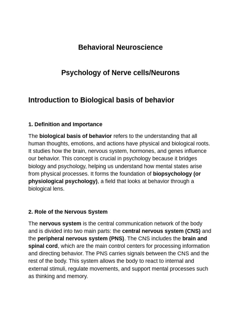 BNS (Psychology of Neve Cell) | PDF | Neuron | Action Potential