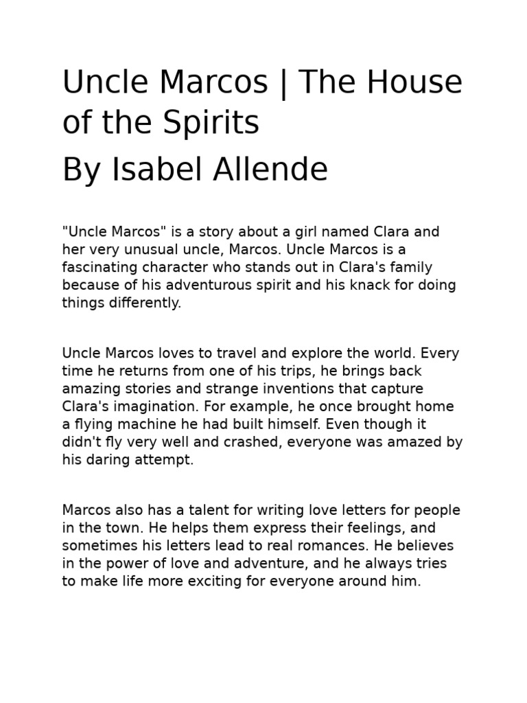 Uncle Marcos | PDF