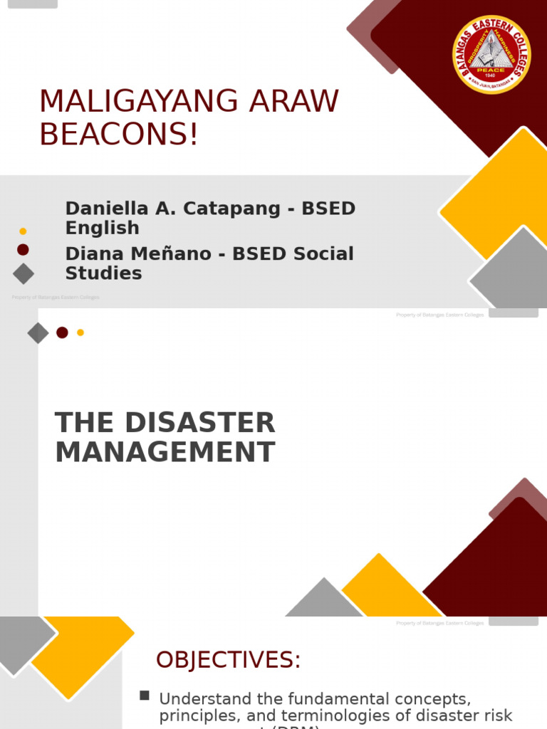 Philippine Disaster Risk Management Overview | PDF | Natural Disasters ...