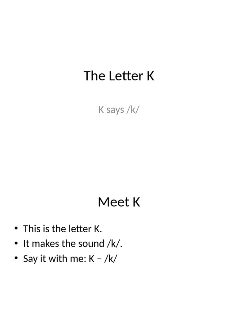Learn the Letter K: Sounds & Fun Activities | PDF