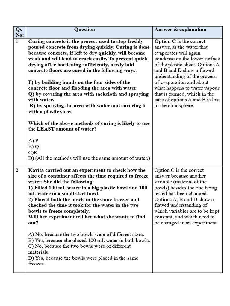 Concrete Curing and Experiment Analysis | PDF | Water | Gases