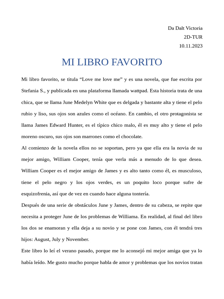 Mi Libro Favorito | PDF