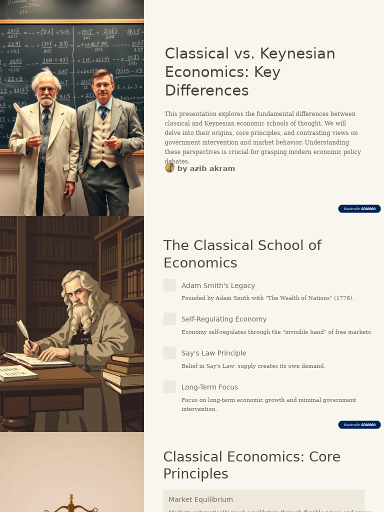 Classical Vs Keynesian Economics Key Differences | PDF | Keynesian Economics | Economics