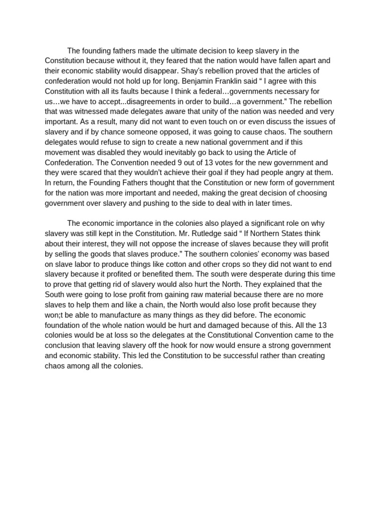 RACE - Why Was There Still Slavery in The Constitution | PDF ...