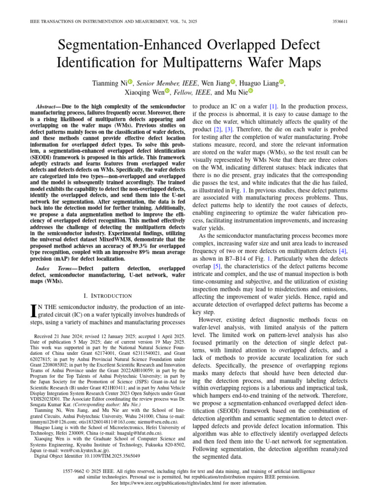 Segmentation-Enhanced Overlapped Defect Identification For Multipatterns Wafer Maps | PDF ...