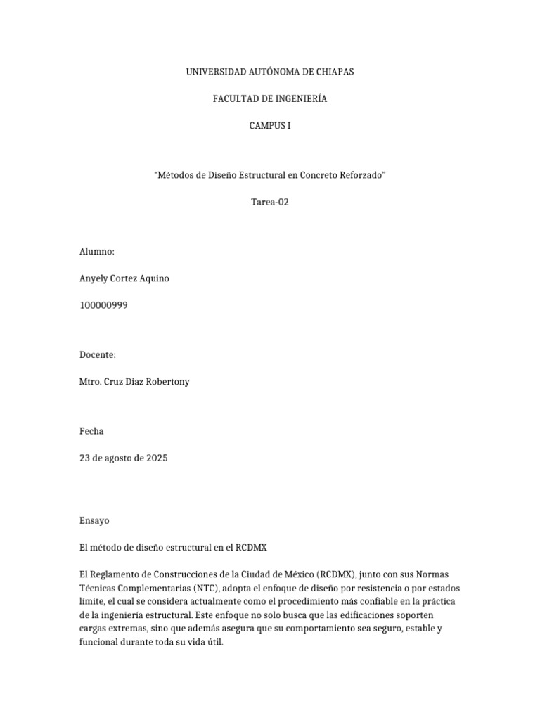 Anyely Cortez Aquino T02 | PDF | Hormigón | México