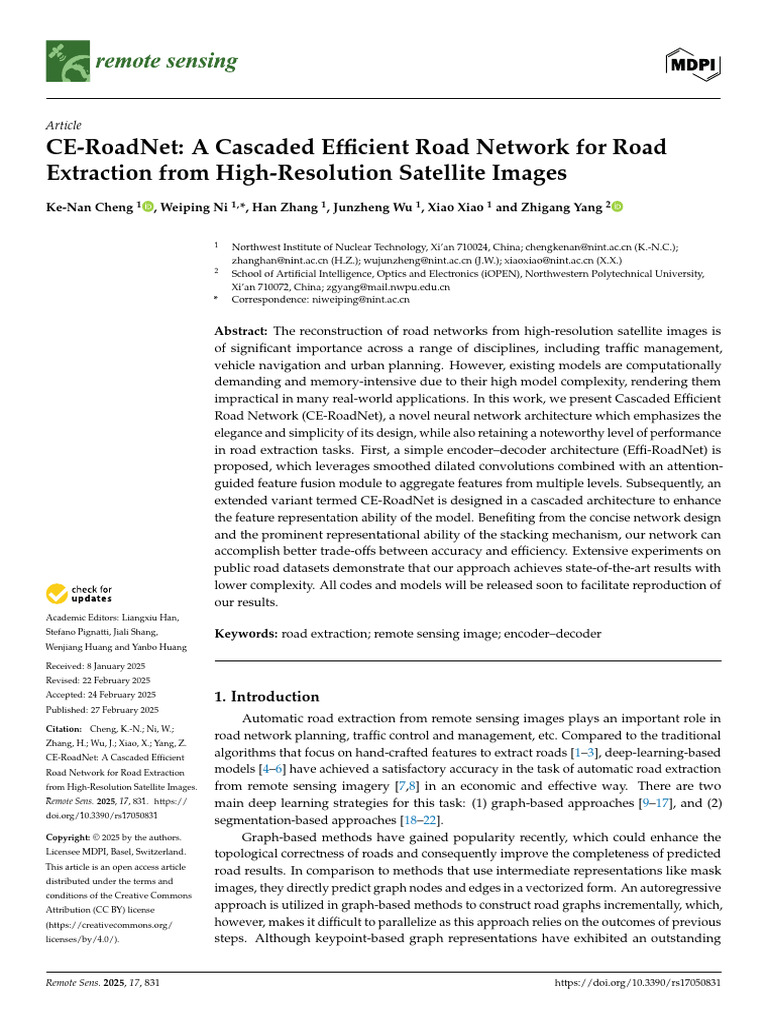 CE-RoadNet A Cascaded Efficient Road Network For R | PDF | Image ...