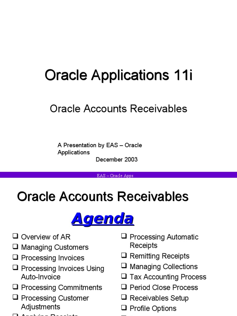Oracle Accounts Receivables 1 | PDF | Debits And Credits | Invoice