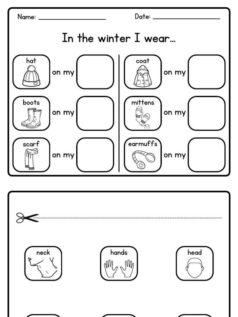 Winter Clothing Worksheet | PDF