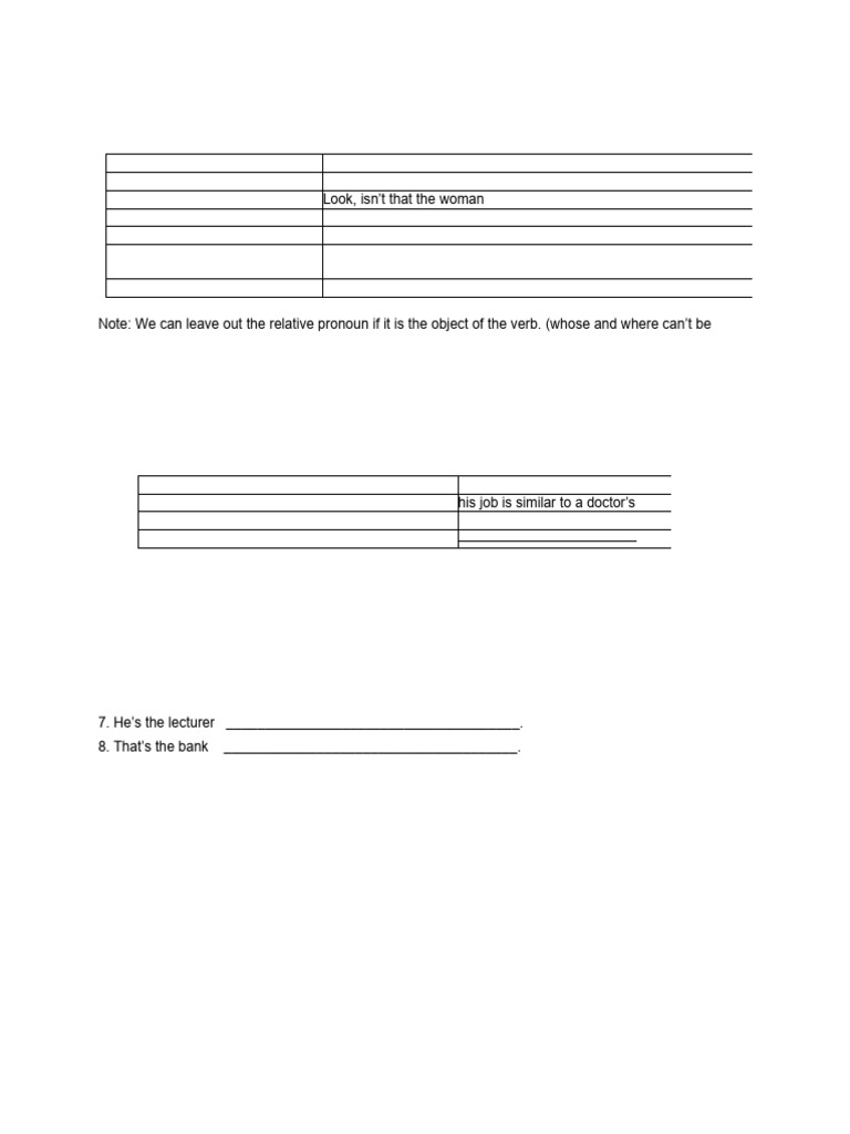 Defining Relative Clauses Worksheet | PDF | David Copperfield | Syntax