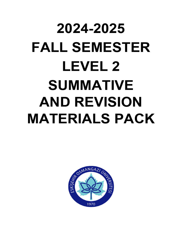 2024-2025 Fall Semester Revision Pack | PDF | Sleep
