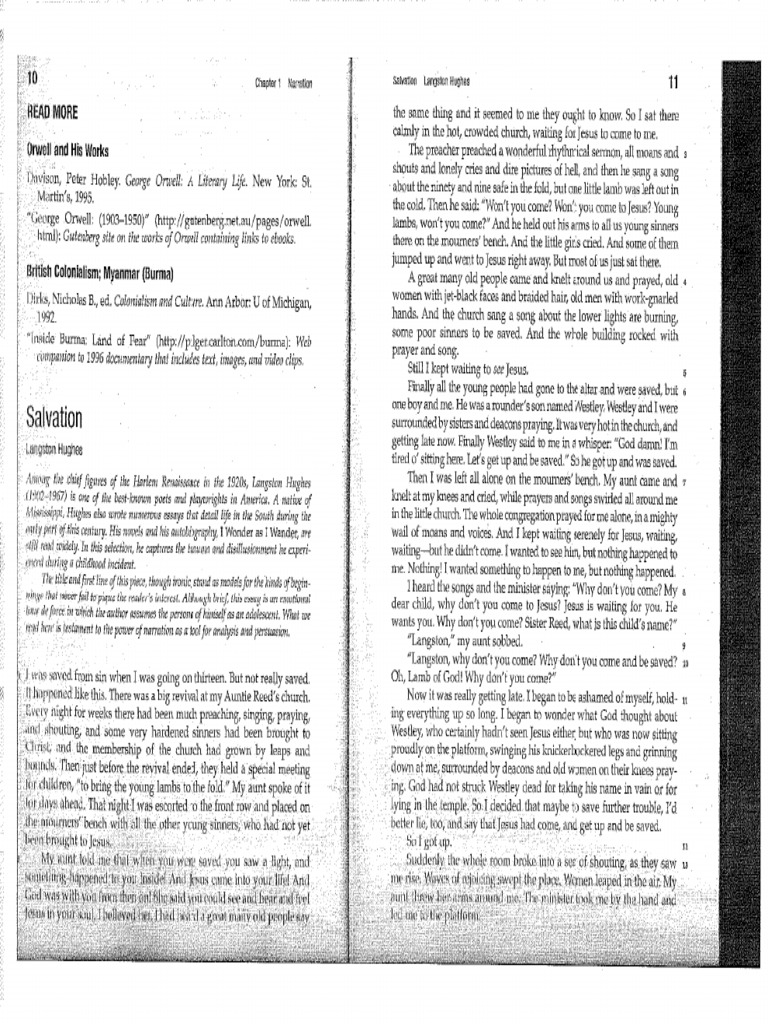 Salvation by Langston Hughes | PDF
