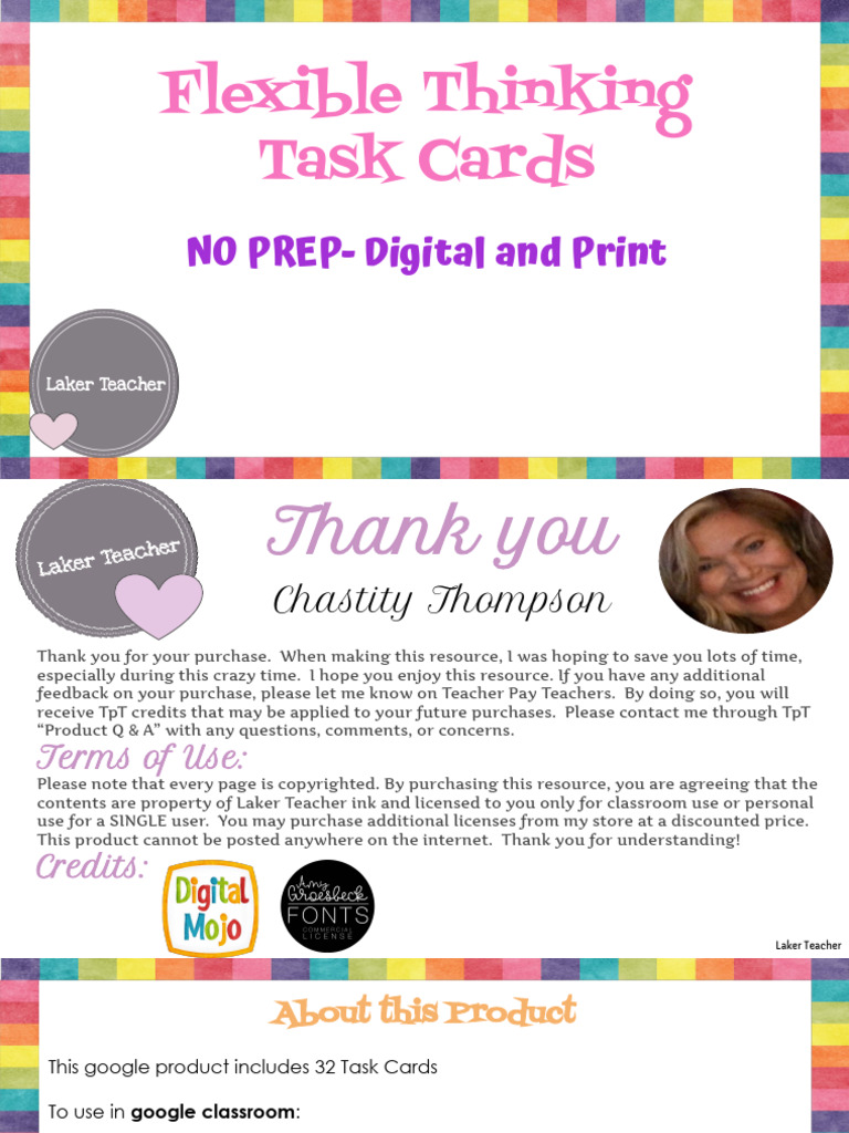 Flexible Thinking Cards (JV) | PDF