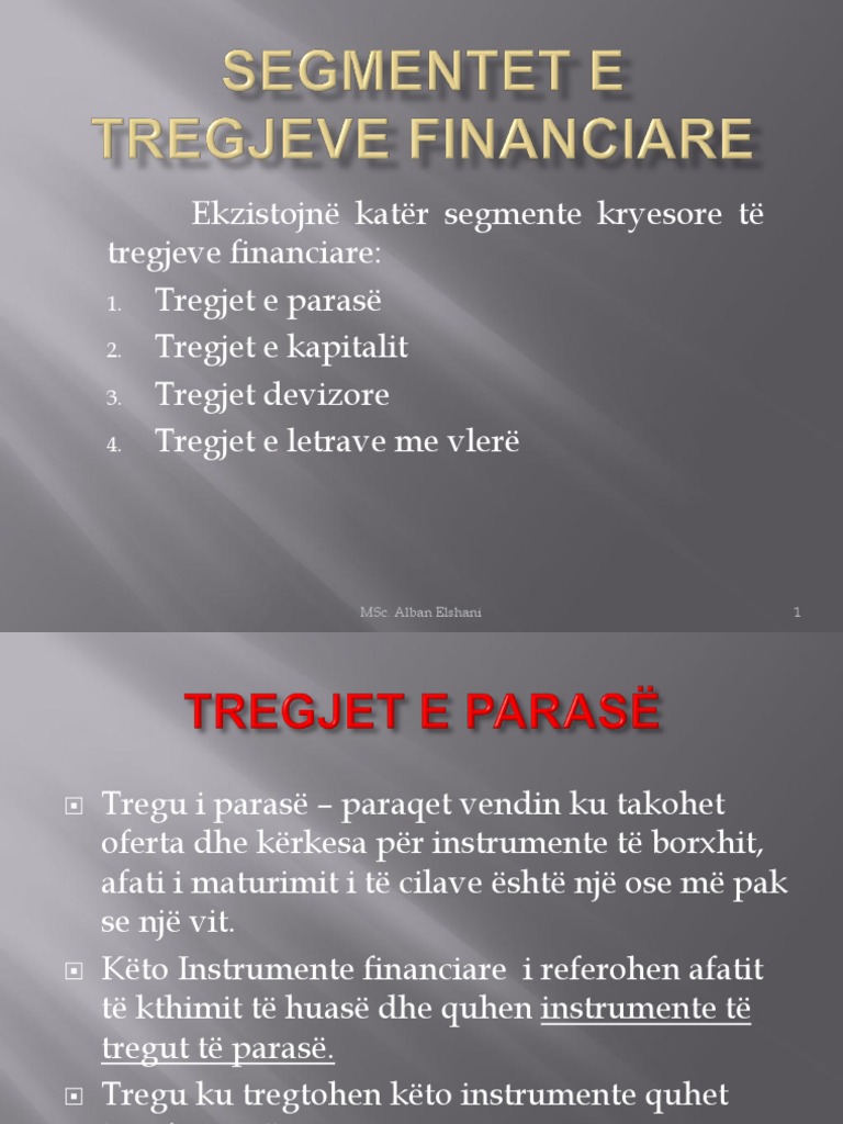 Segmentet e Tregjeve | PDF