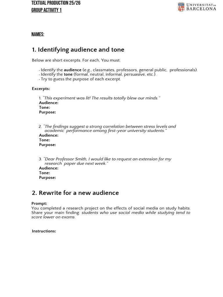 Analyzing Audience and Tone in Writing | PDF