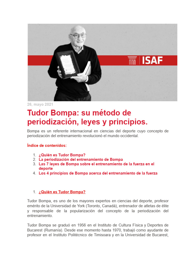Método de Periodización de Tudor Bompa | PDF