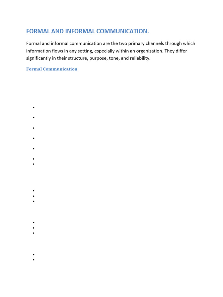 Formal and Informal Communication 01-1 | PDF | Communication | Information
