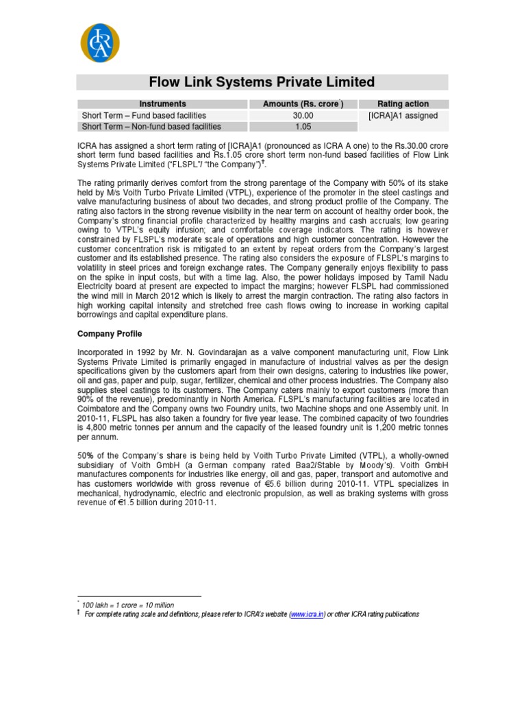 Flow Link Systems Private Limi-R-17042012 | PDF | Economies | Business