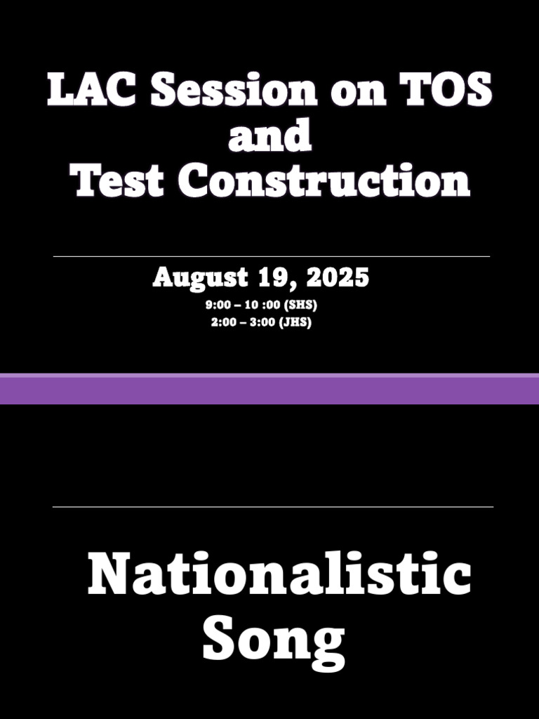 TOS and Test Item Construction | PDF | Educational Assessment | Learning