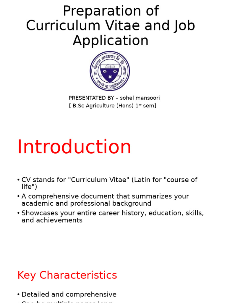 CV and Job Application Guide | PDF
